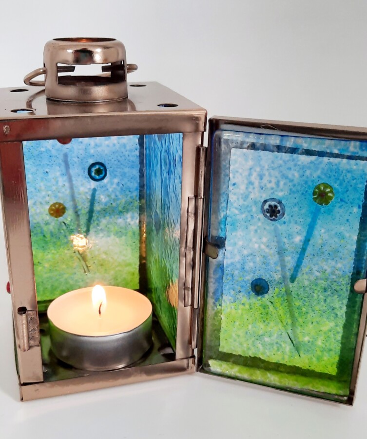 Mini lantern in garden colours | King's Forge Glass